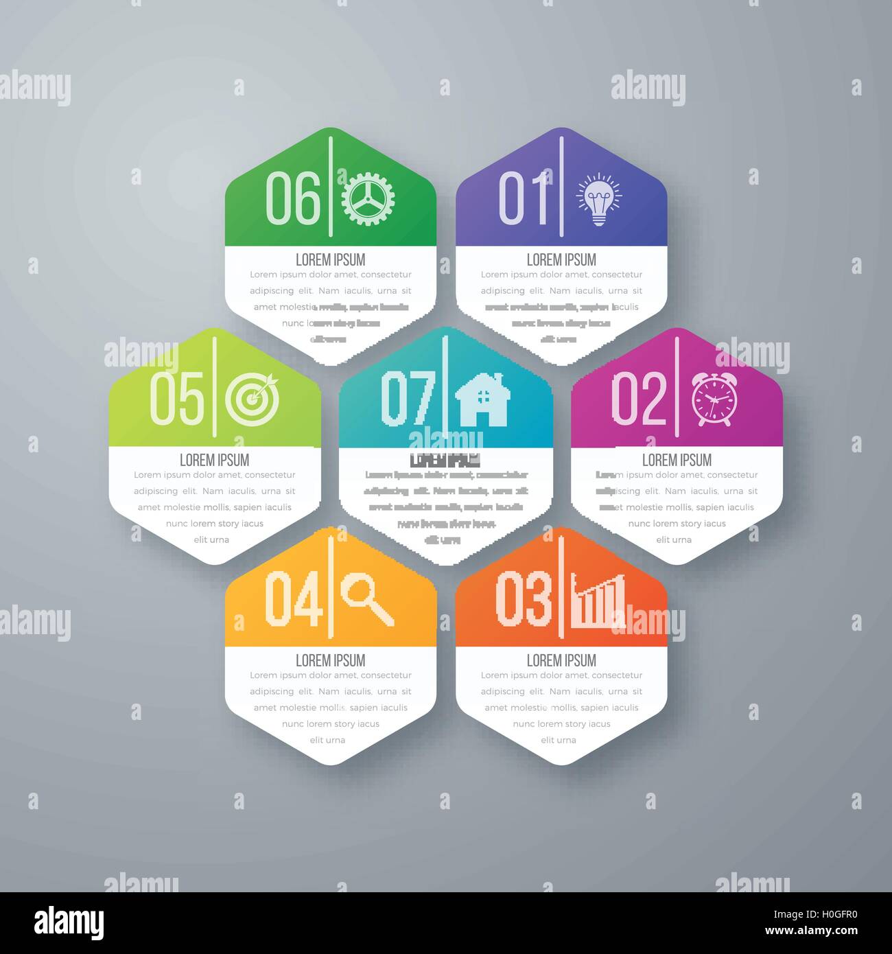 Vector illustration infographics seven hexagons Stock Vector Image ...