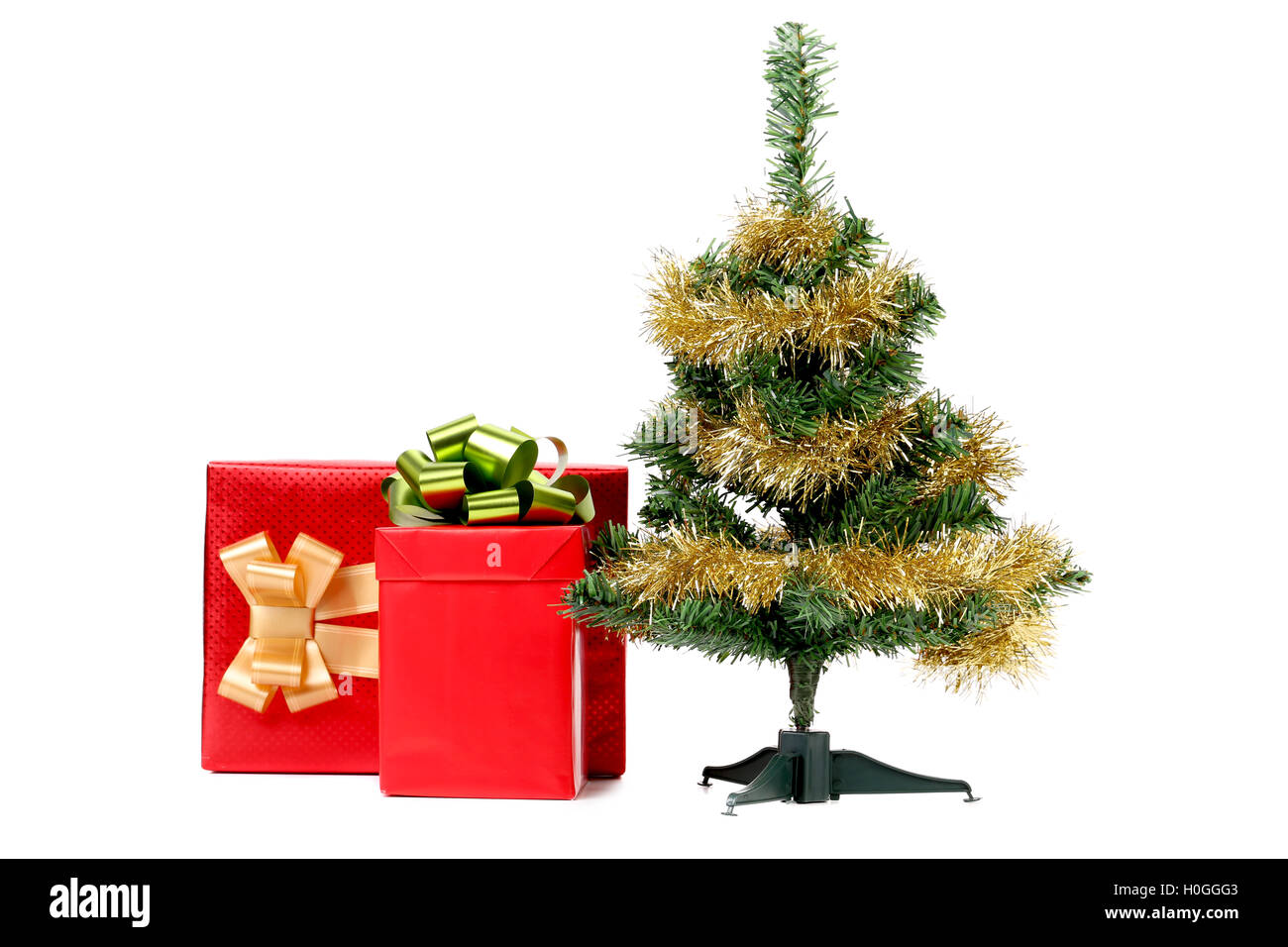 Christmas tree with present box Stock Photo - Alamy
