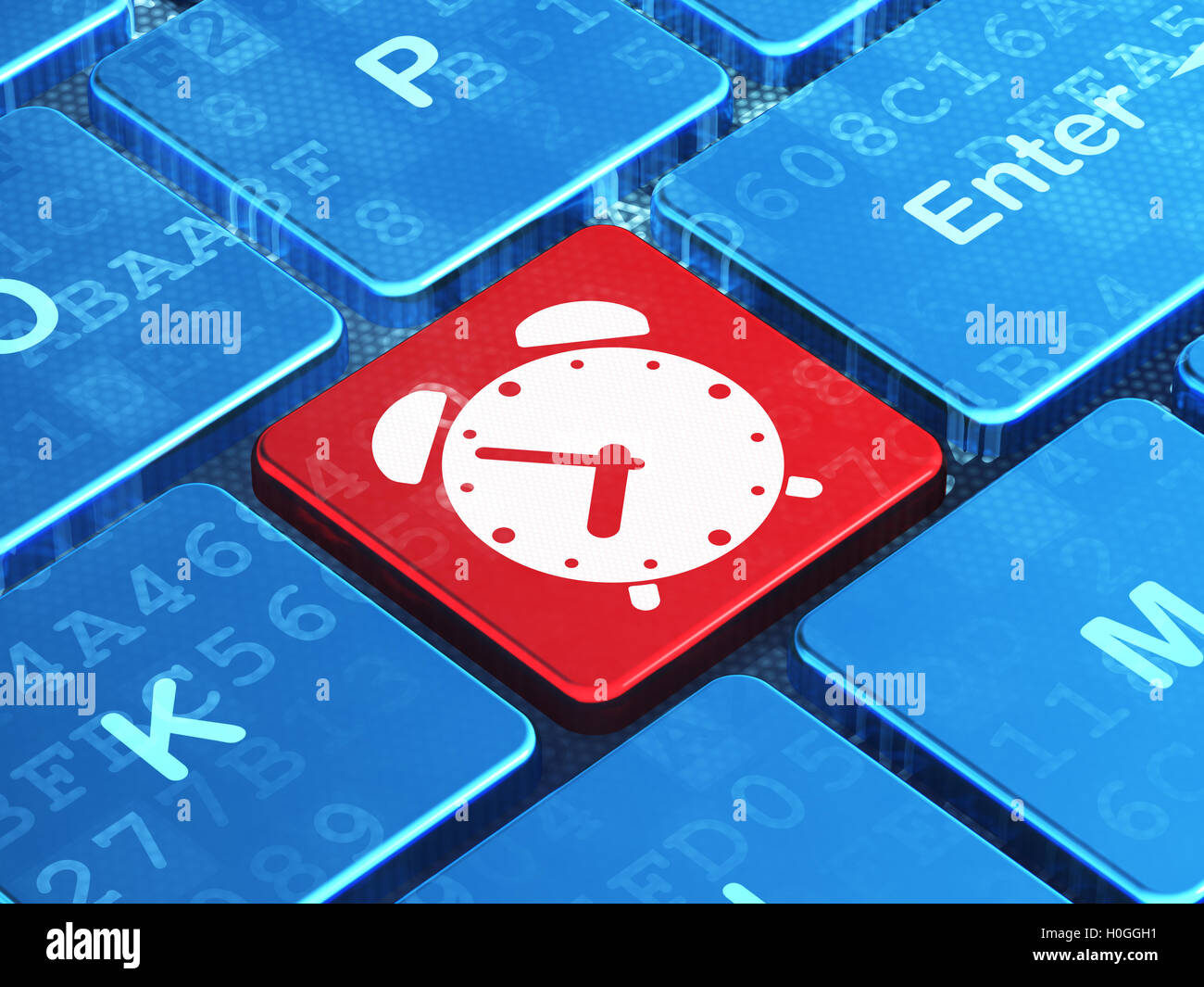 Time concept: Alarm Clock on computer keyboard background Stock Photo ...