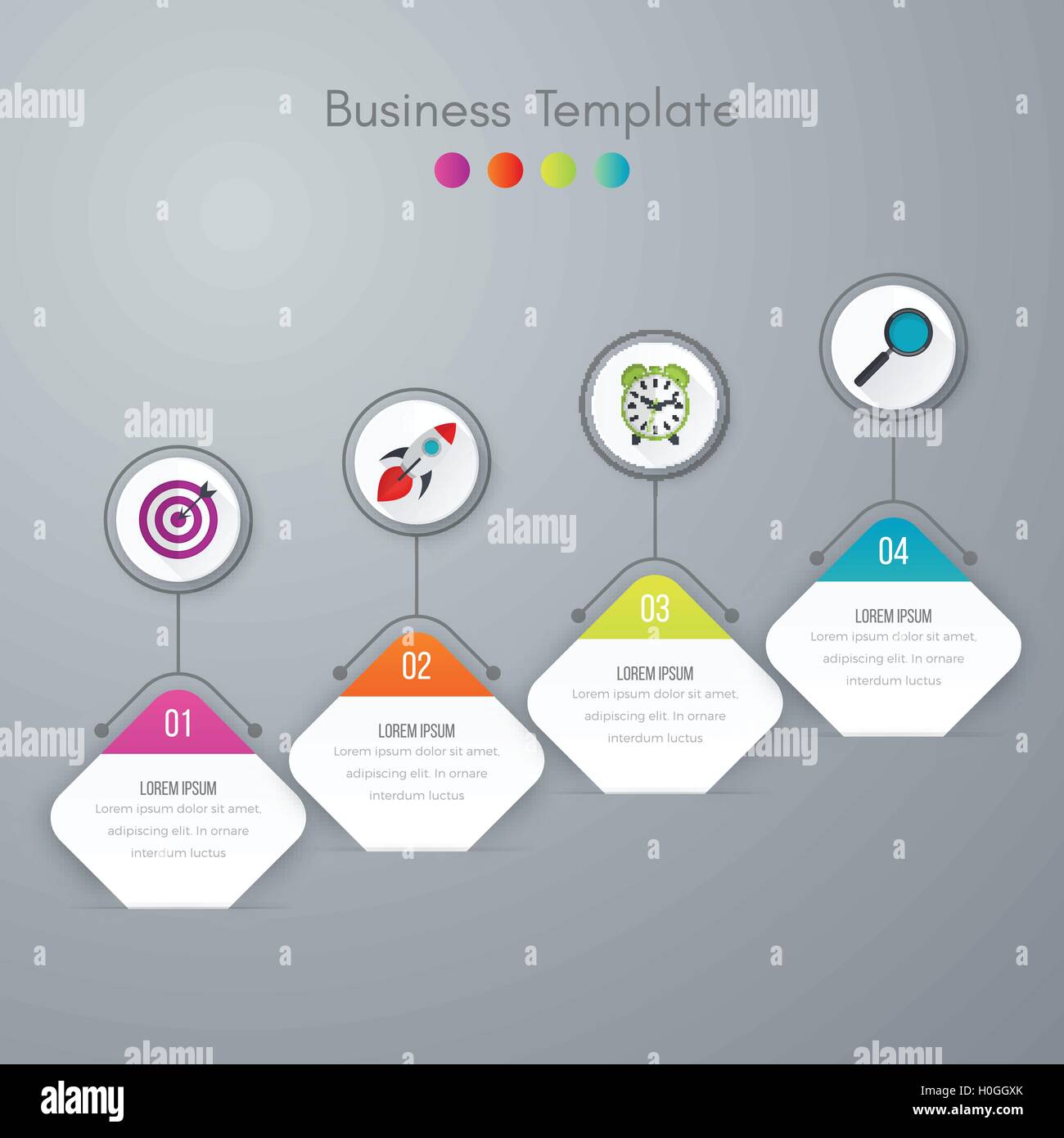 Vector illustration of four square infographics Stock Vector Image ...