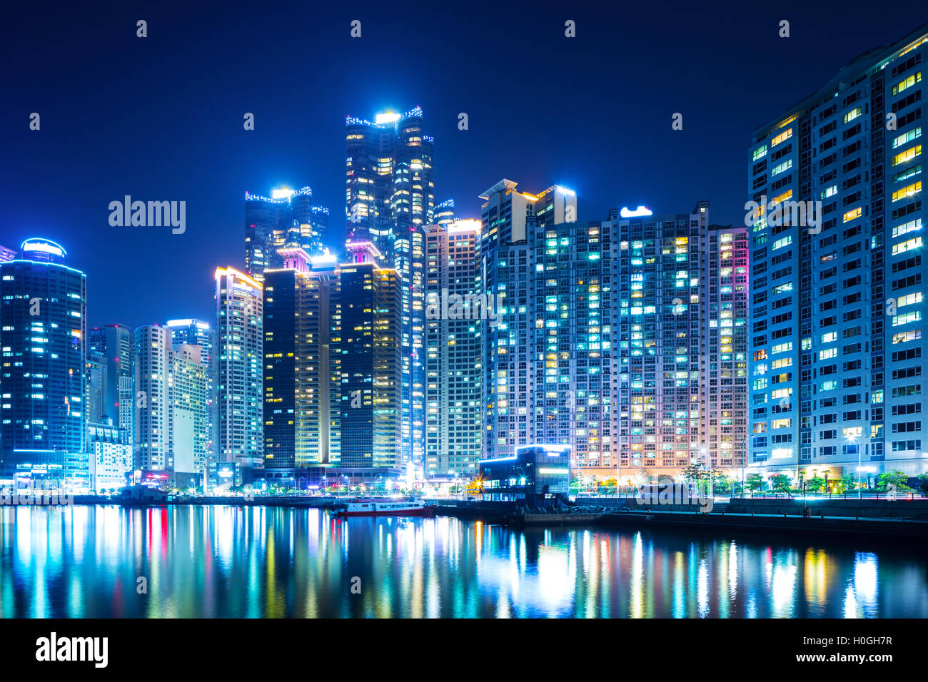 Busan city at night Stock Photo - Alamy