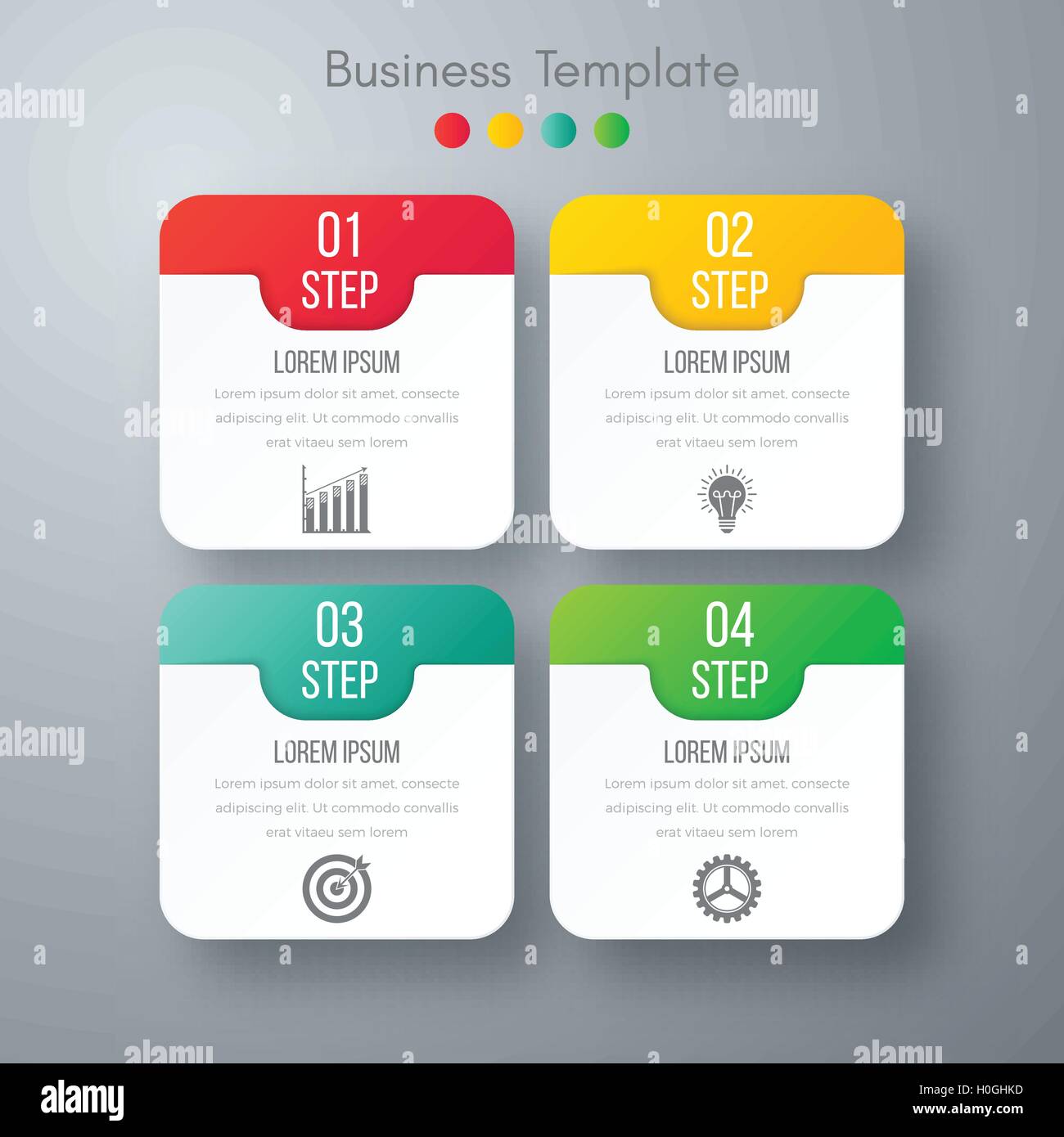 Vector illustration of four square infographics Stock Vector Image ...