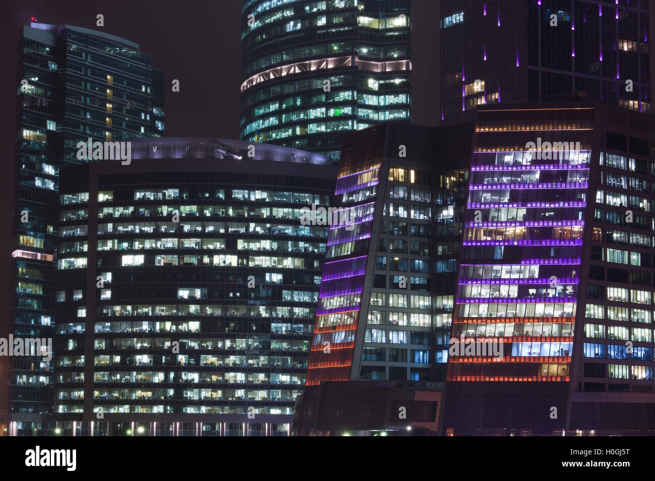 Skyscrapers at night Stock Photo - Alamy