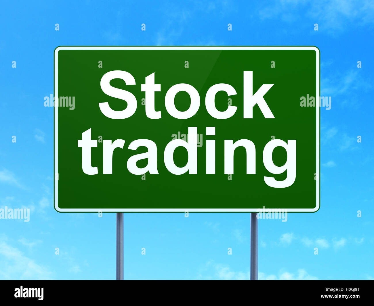 Finance concept: Stock Trading on road sign background Stock Photo - Alamy