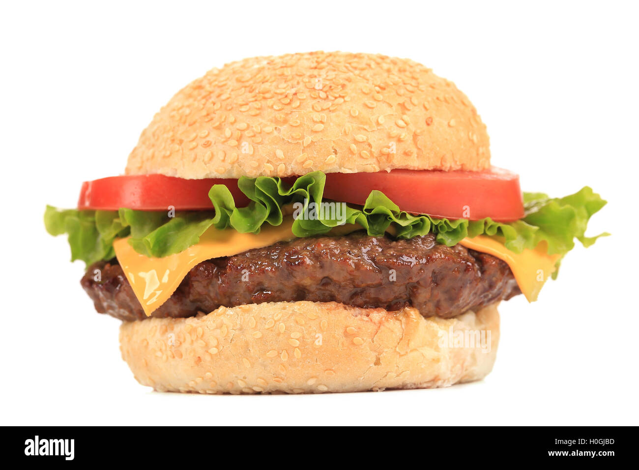 Big appetizing fast food hamburger Stock Photo - Alamy