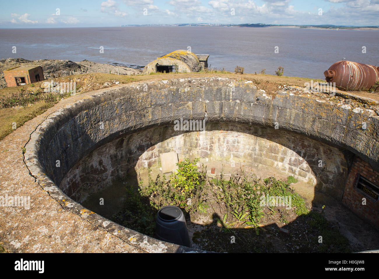 Victorian artillery defences on Flat Holm island Stock Photo - Alamy