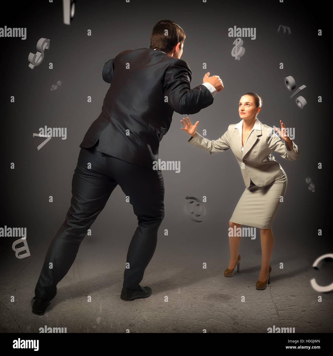 Two businessmen fighting hi-res stock photography and images - Alamy