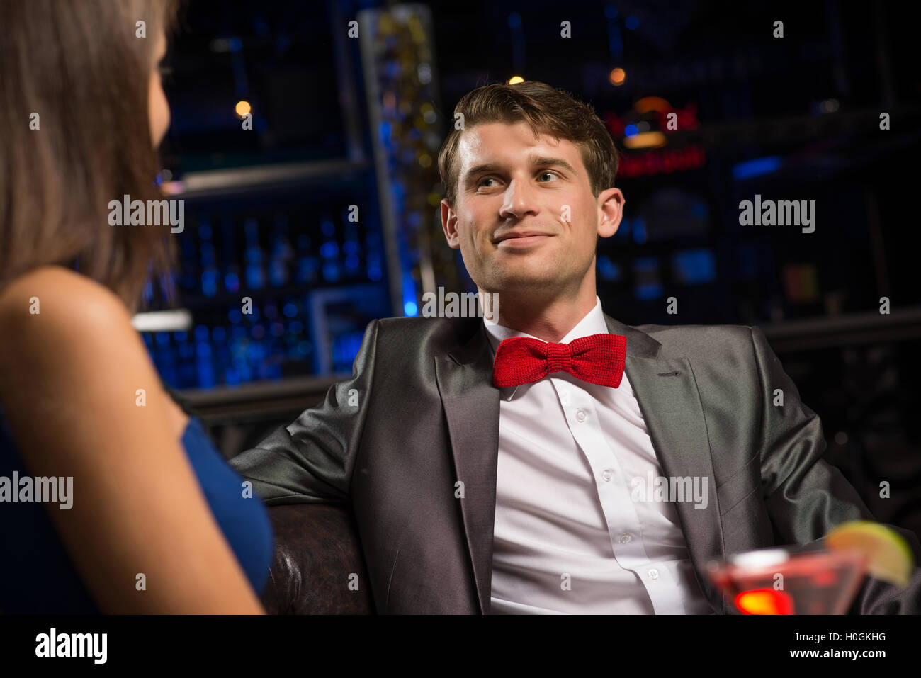 portrait of a man in a nightclub Stock Photo - Alamy