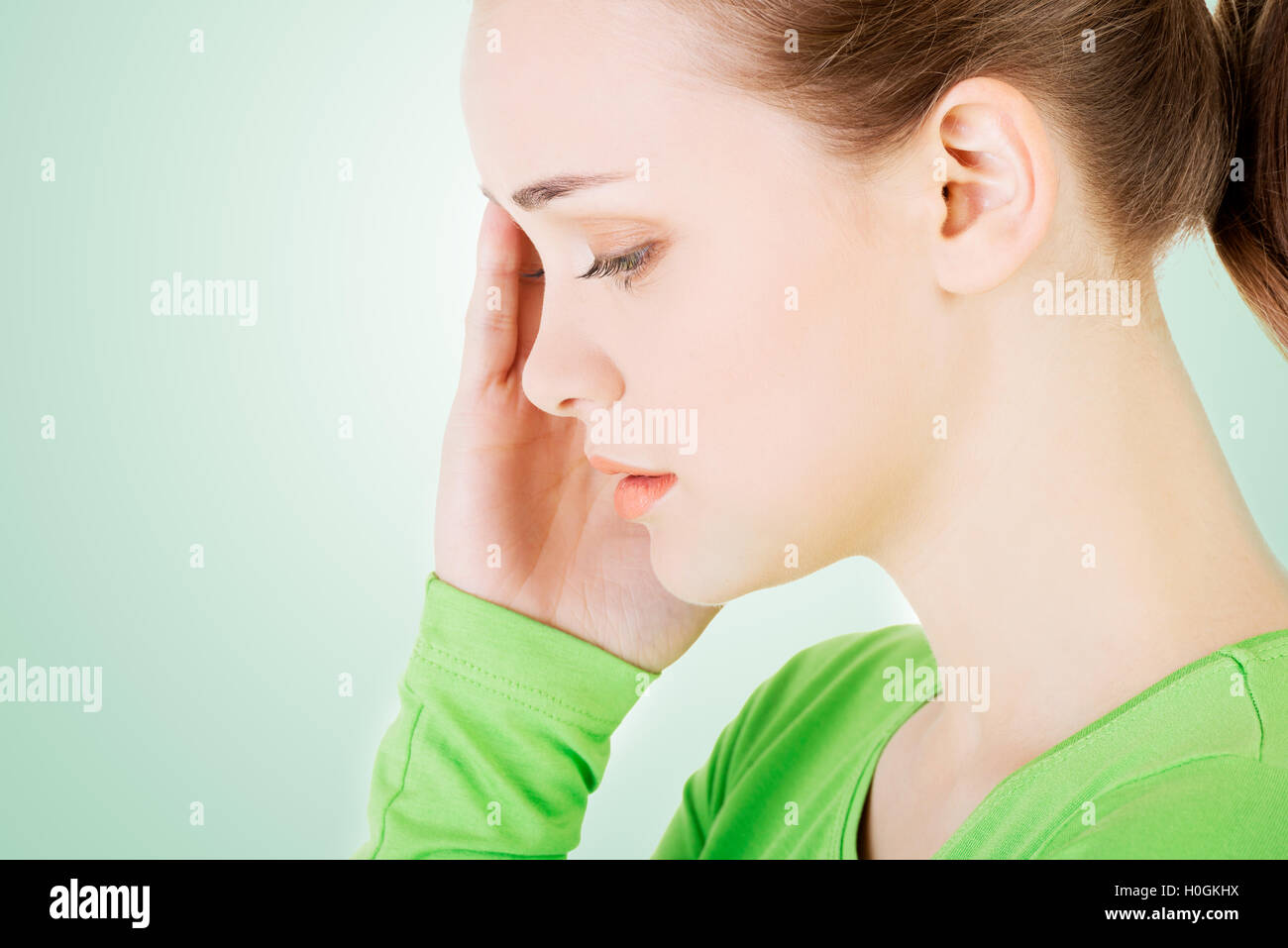 Young beautiful woman in depression Stock Photo - Alamy