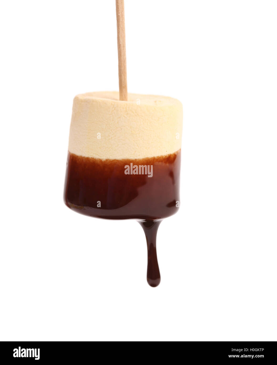 Marshmallow with chocolate dripping Stock Photo - Alamy