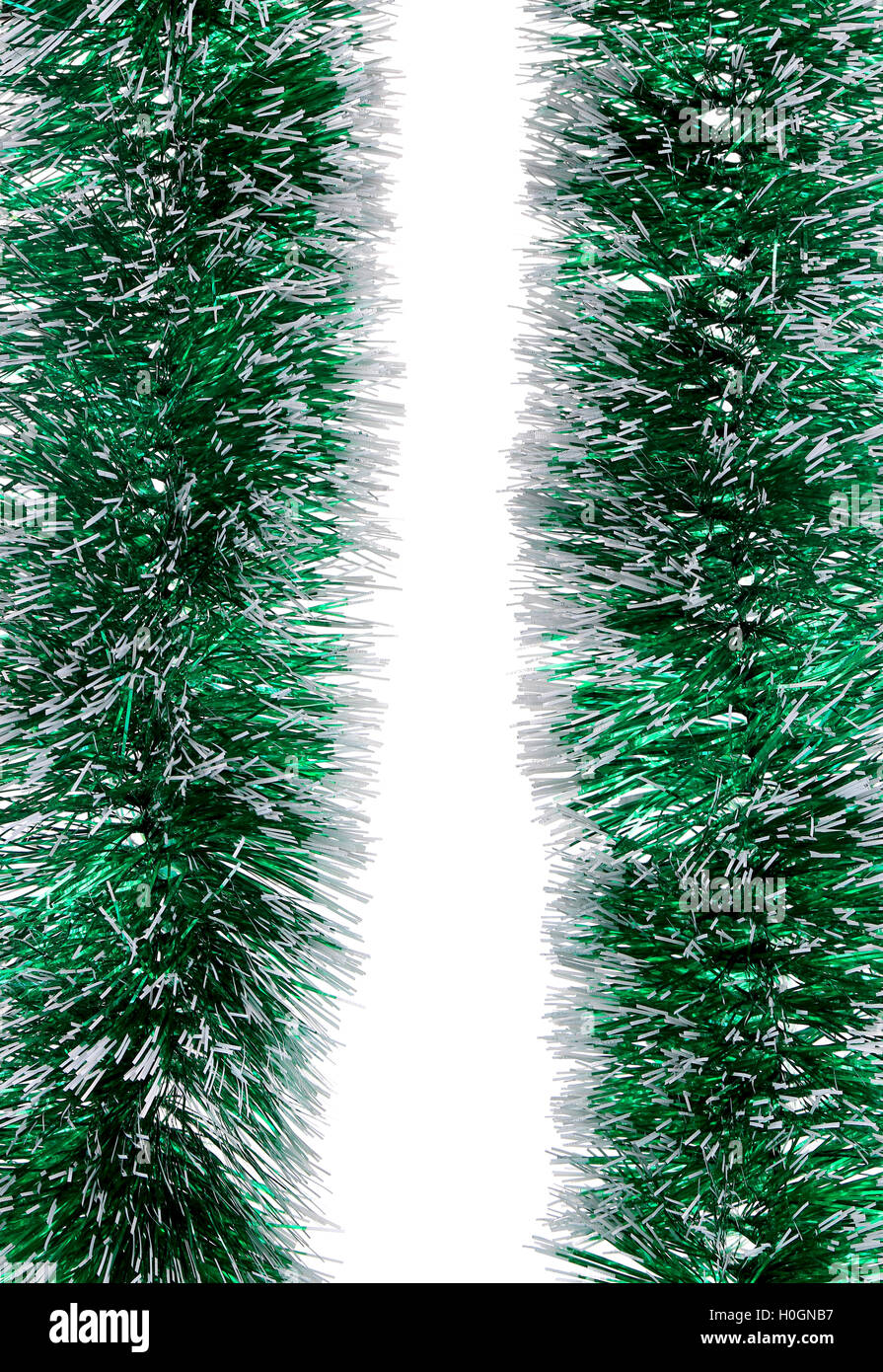 Christmas green tinsel Stock Photo - Alamy