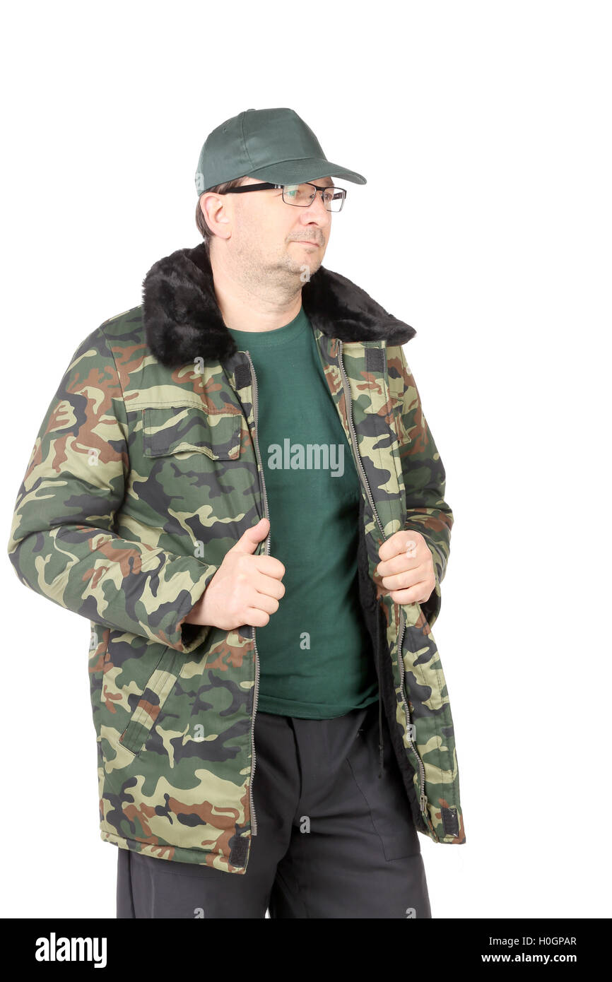 Working man in military workwear Stock Photo - Alamy