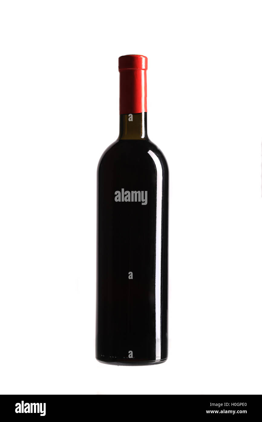 Full red wine bottle Stock Photo - Alamy