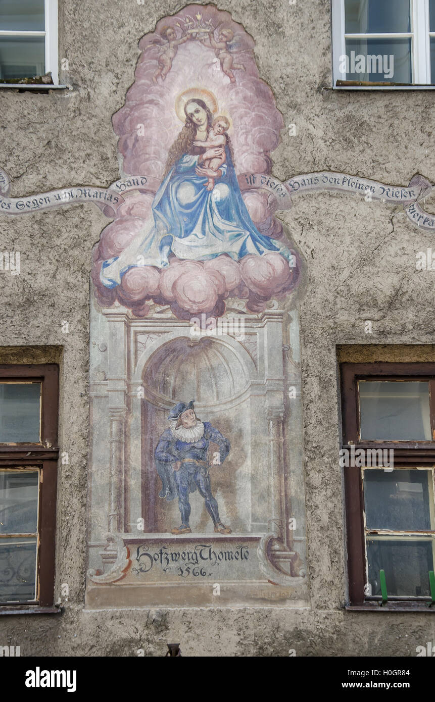 Wall painting of Hofzwerg Thomele (Court Dwarf Stock Photo - Alamy