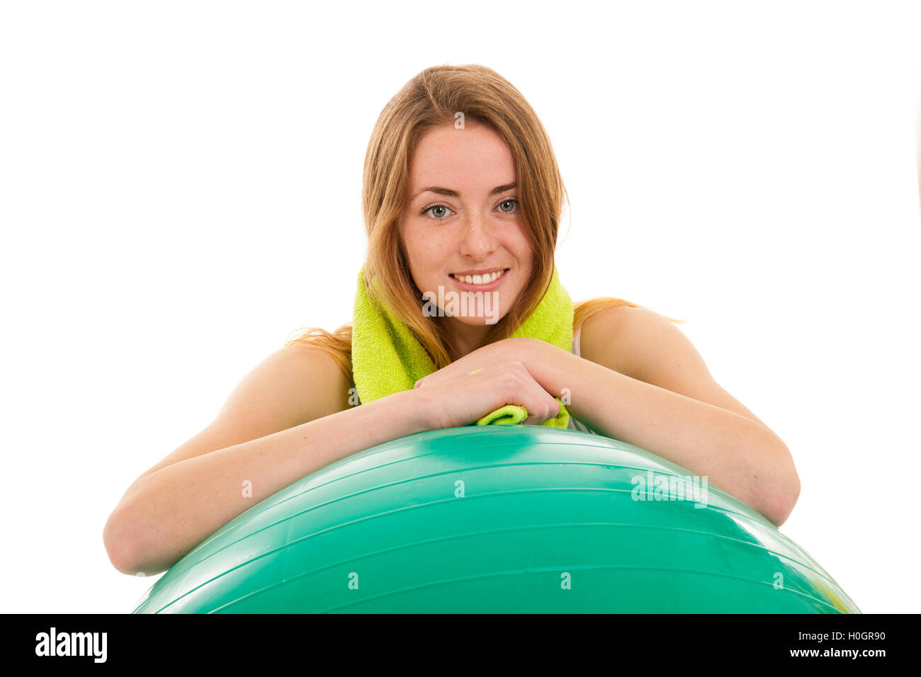sport woman with ball Stock Photo - Alamy