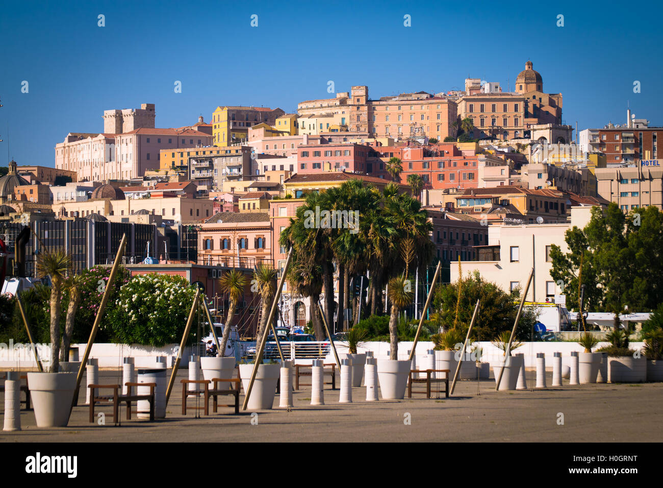 View of Cagliari, capital of the region of Sardinia, Italy Stock Photo ...