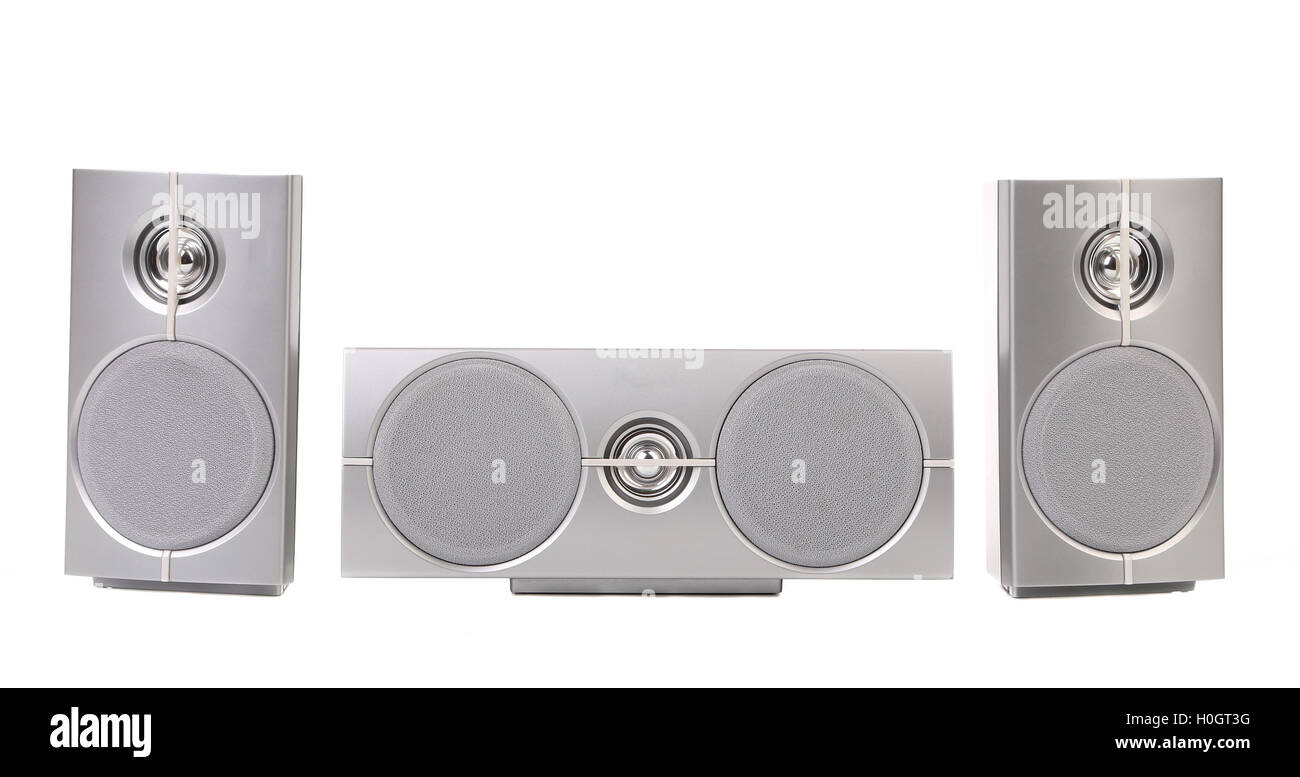 Set of gray sound speakers Stock Photo - Alamy