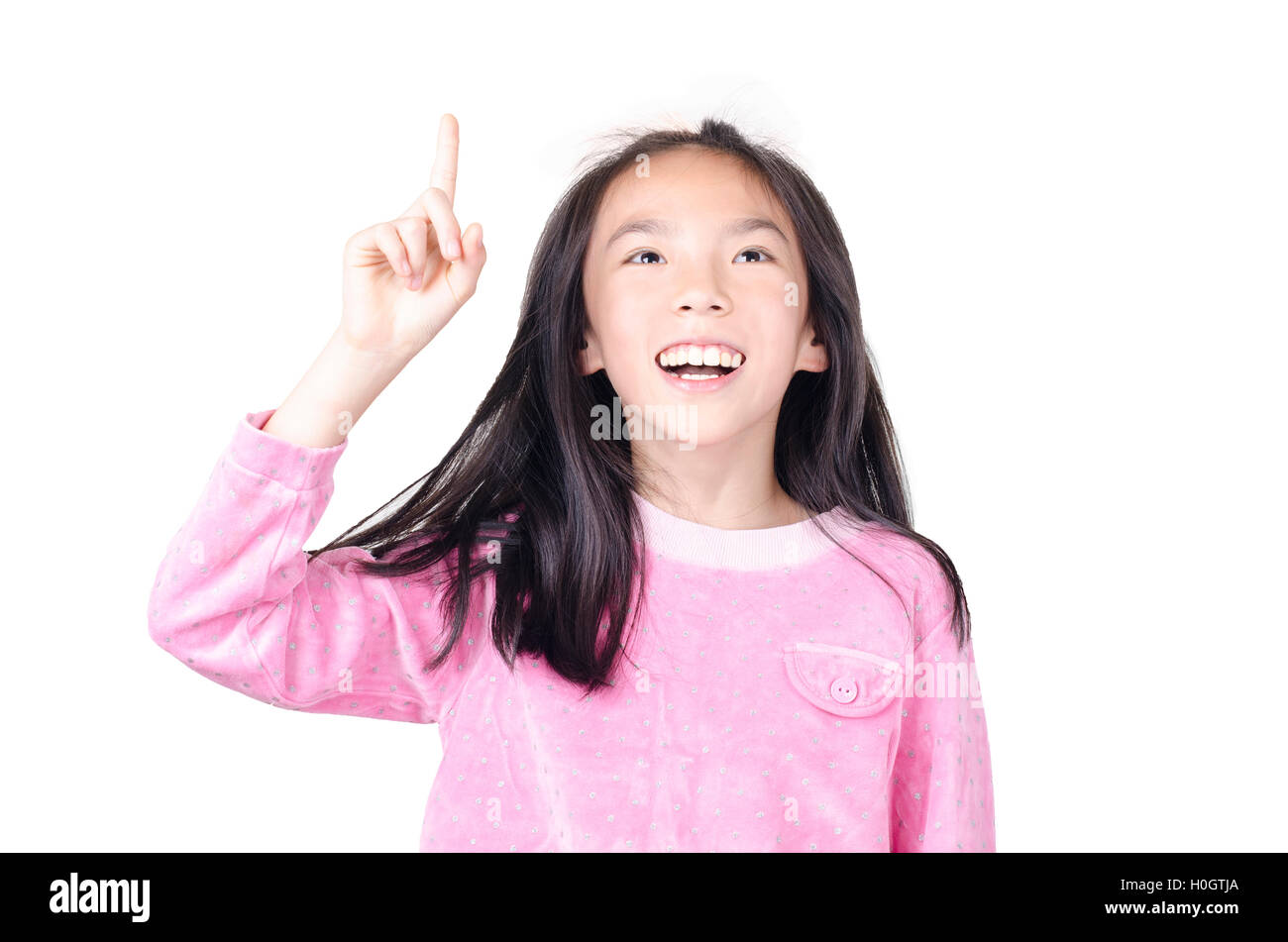 Happy young woman with good idea Stock Photo - Alamy