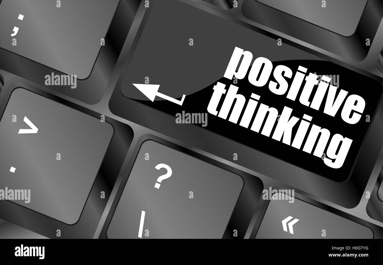 positive thinking button on keyboard - social concept Stock Photo - Alamy