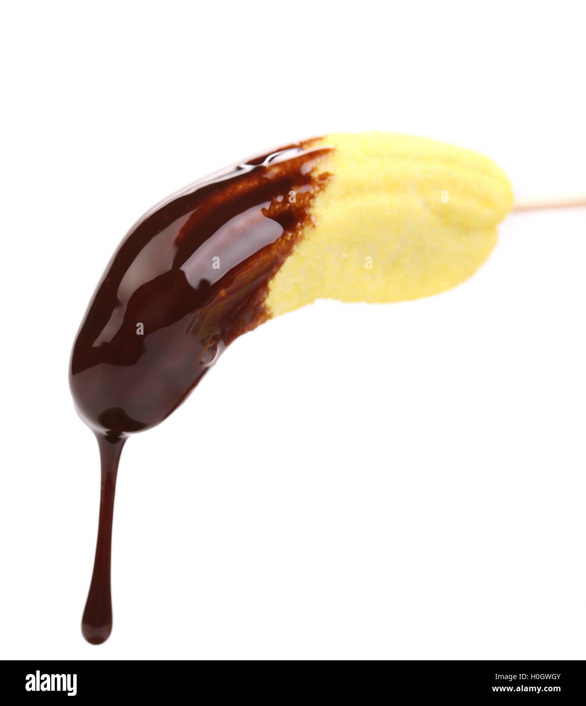 Marshmallow with chocolate dripping Stock Photo - Alamy