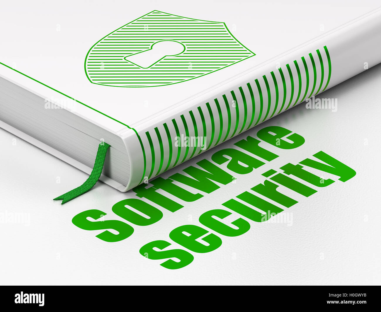 Safety concept: book Shield With Keyhole, Software Security on white background Stock Photo - Alamy