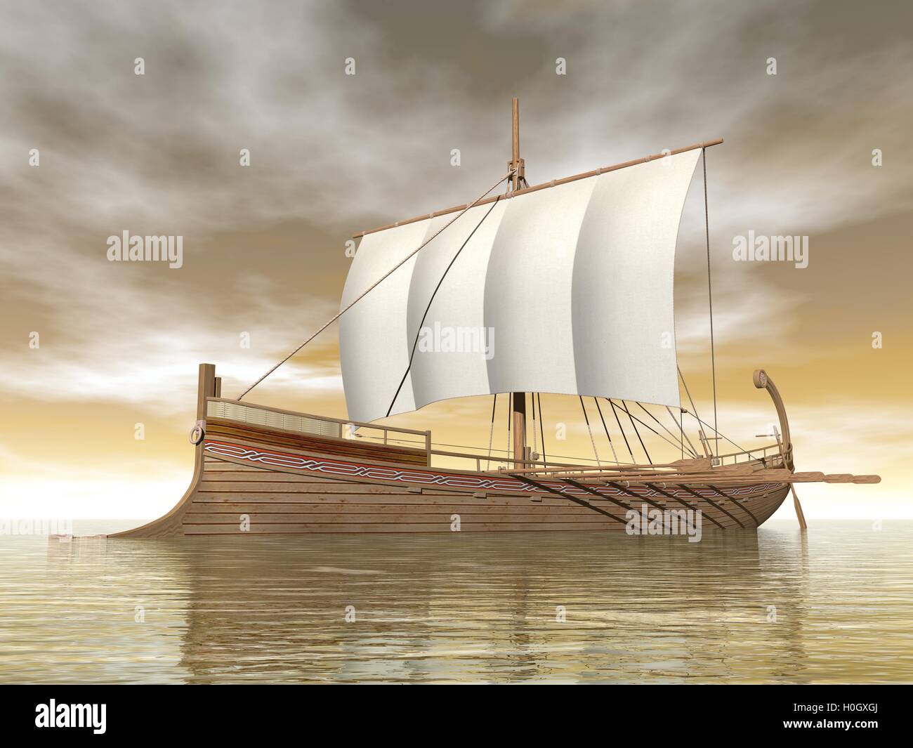 Ancient greek ship white background hi-res stock photography and images ...