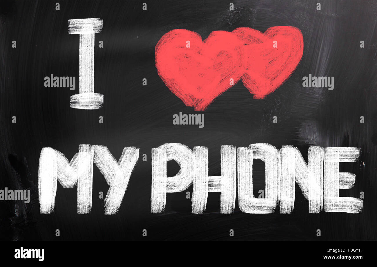 Teenager phone heart illustration hi-res stock photography and images ...