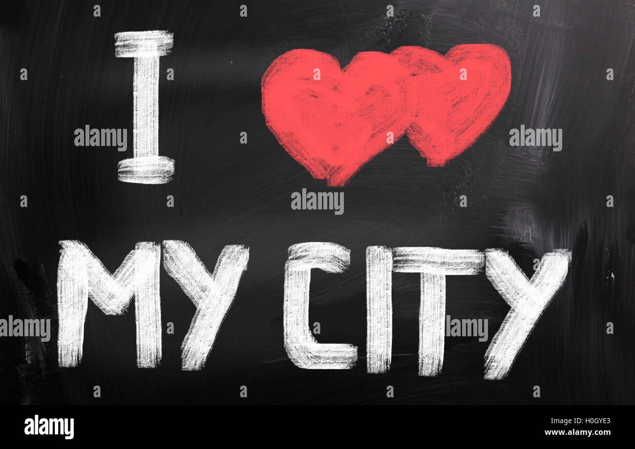 I Love My City Concept Stock Photo - Alamy