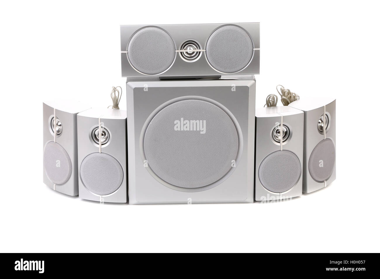Set of gray sound speakers Stock Photo - Alamy