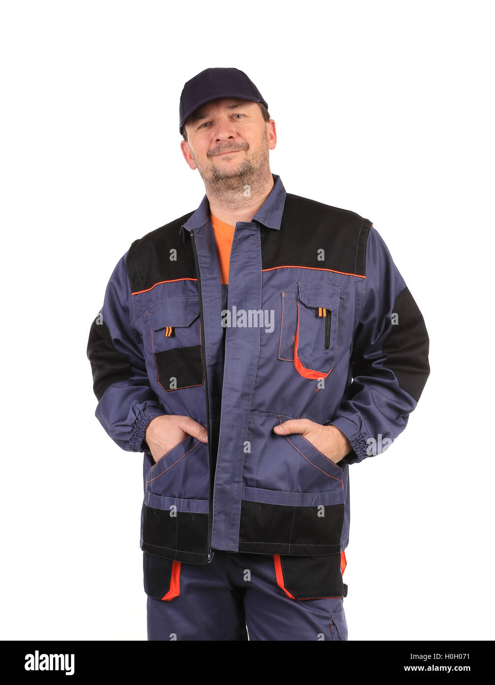 Worker wearing work jacket Stock Photo - Alamy