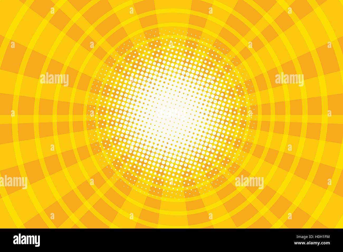 Yellow background ring corridor pop art retro Stock Vector Image & Art ...