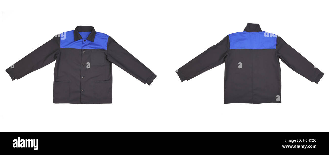 Blue-black jacket back and front view Stock Photo - Alamy