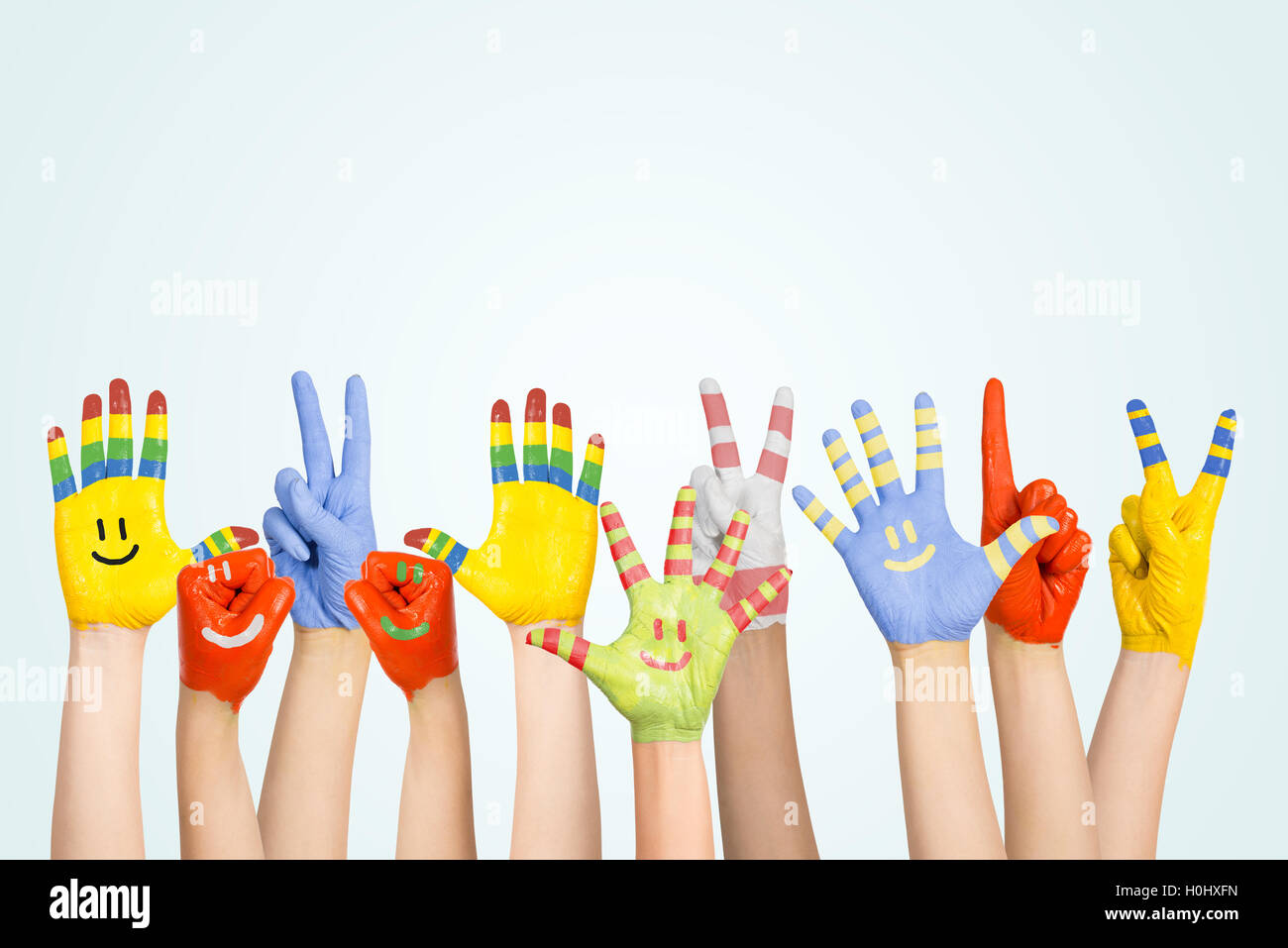 painted children's hands Stock Photo - Alamy
