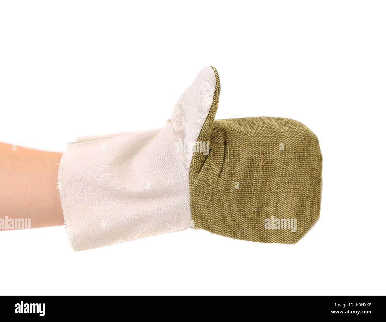 Working gauntlet on hand Stock Photo - Alamy