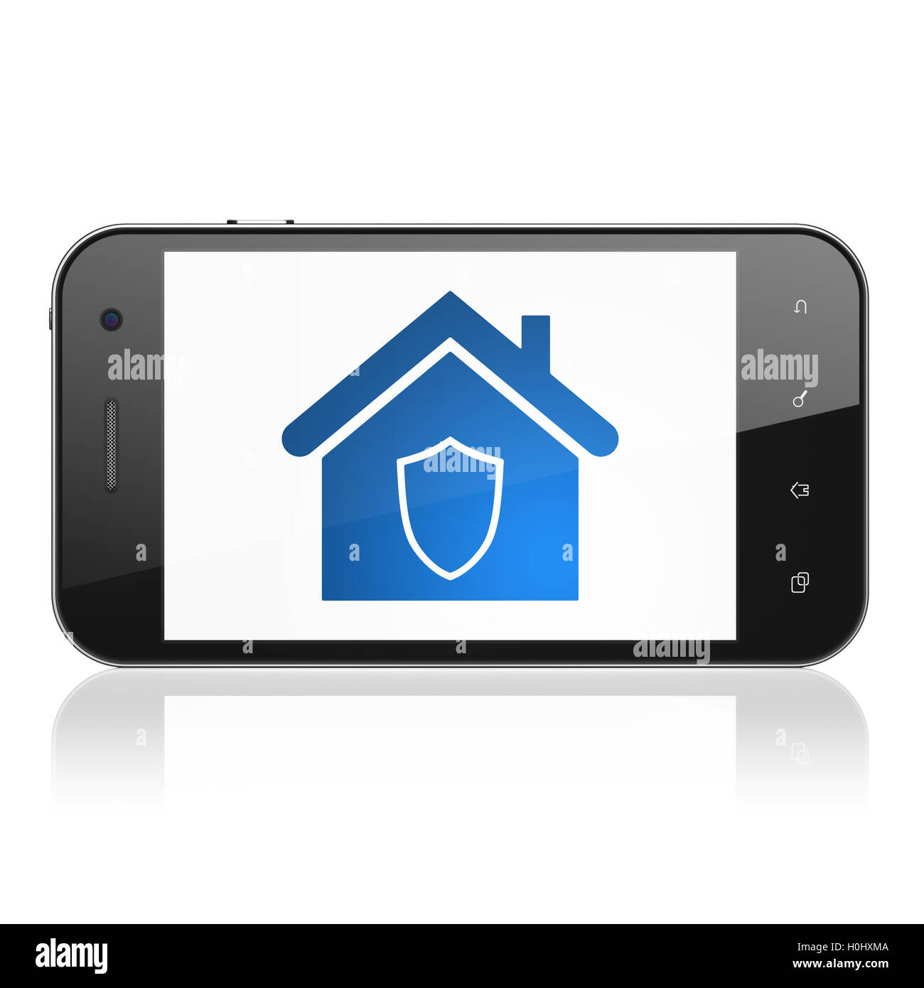 Safety concept: Home on smartphone Stock Photo - Alamy