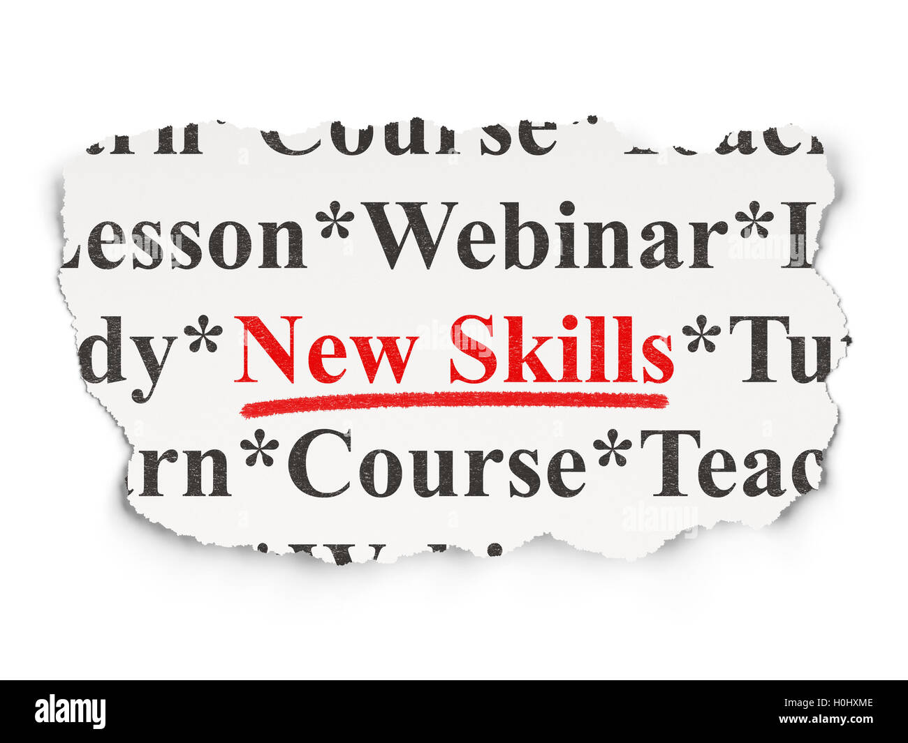Education concept: New Skills on Paper background Stock Photo - Alamy