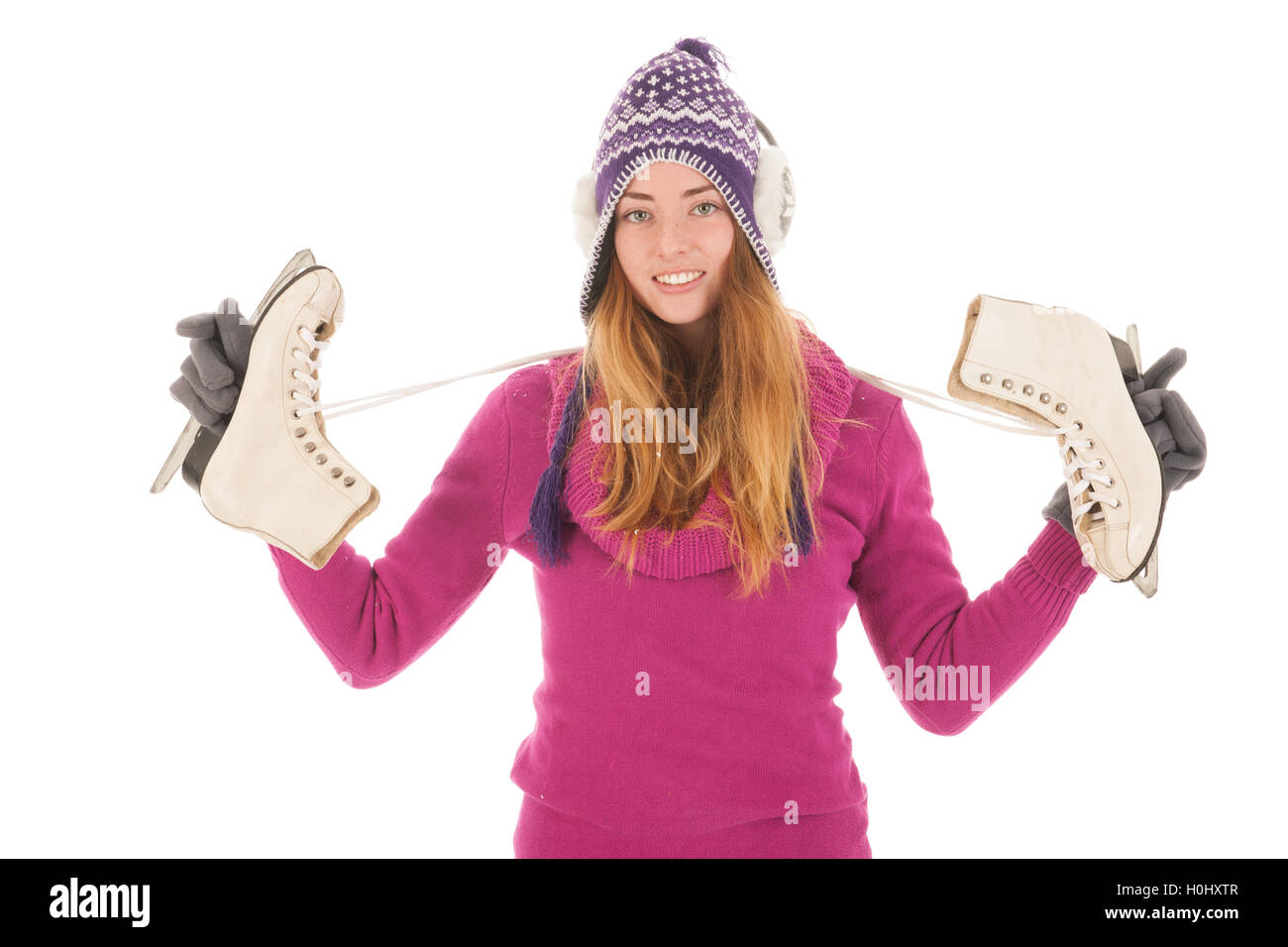Pretty woman ice skating hi-res stock photography and images - Alamy
