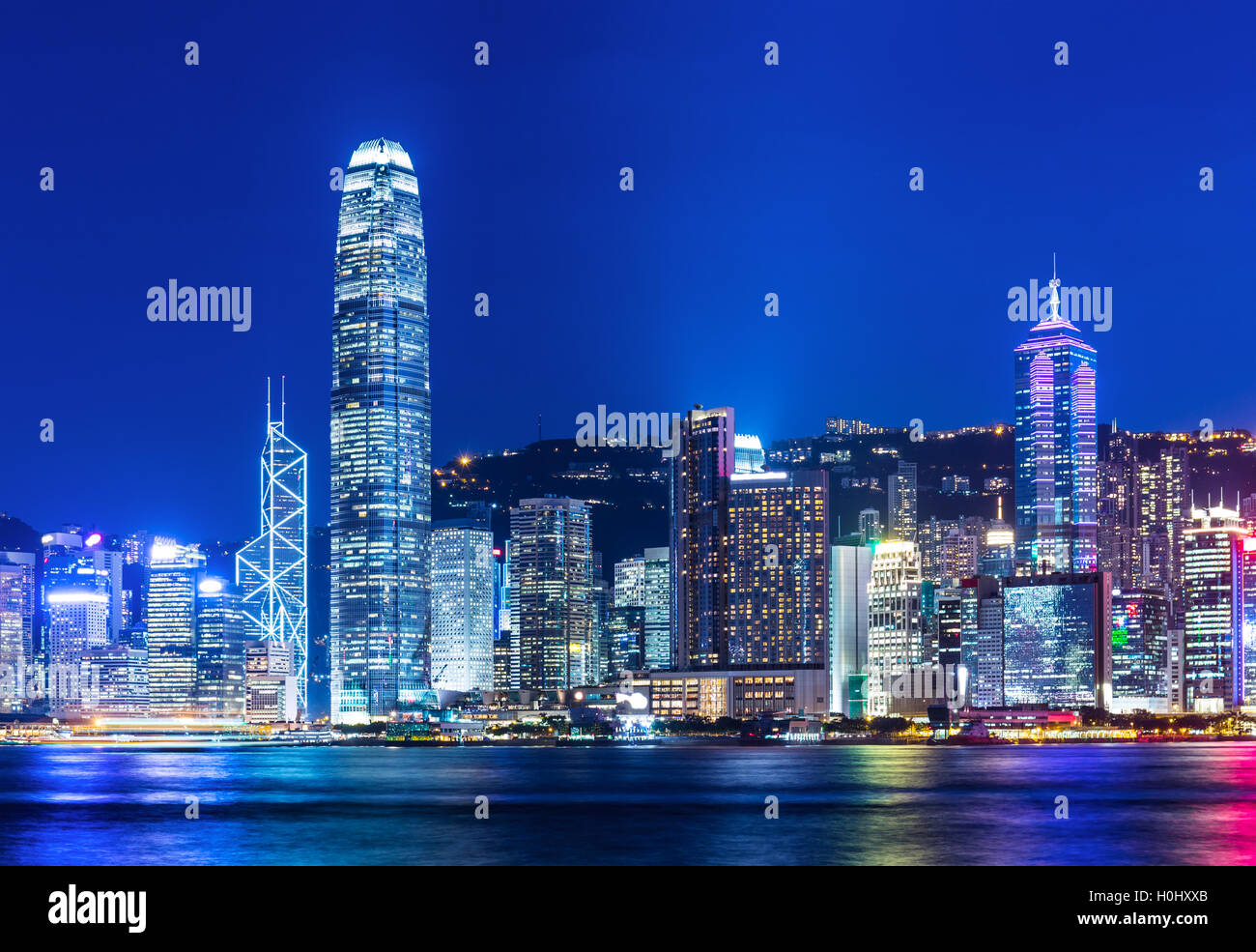 Hong Kong Harbour at sunset Stock Photo - Alamy