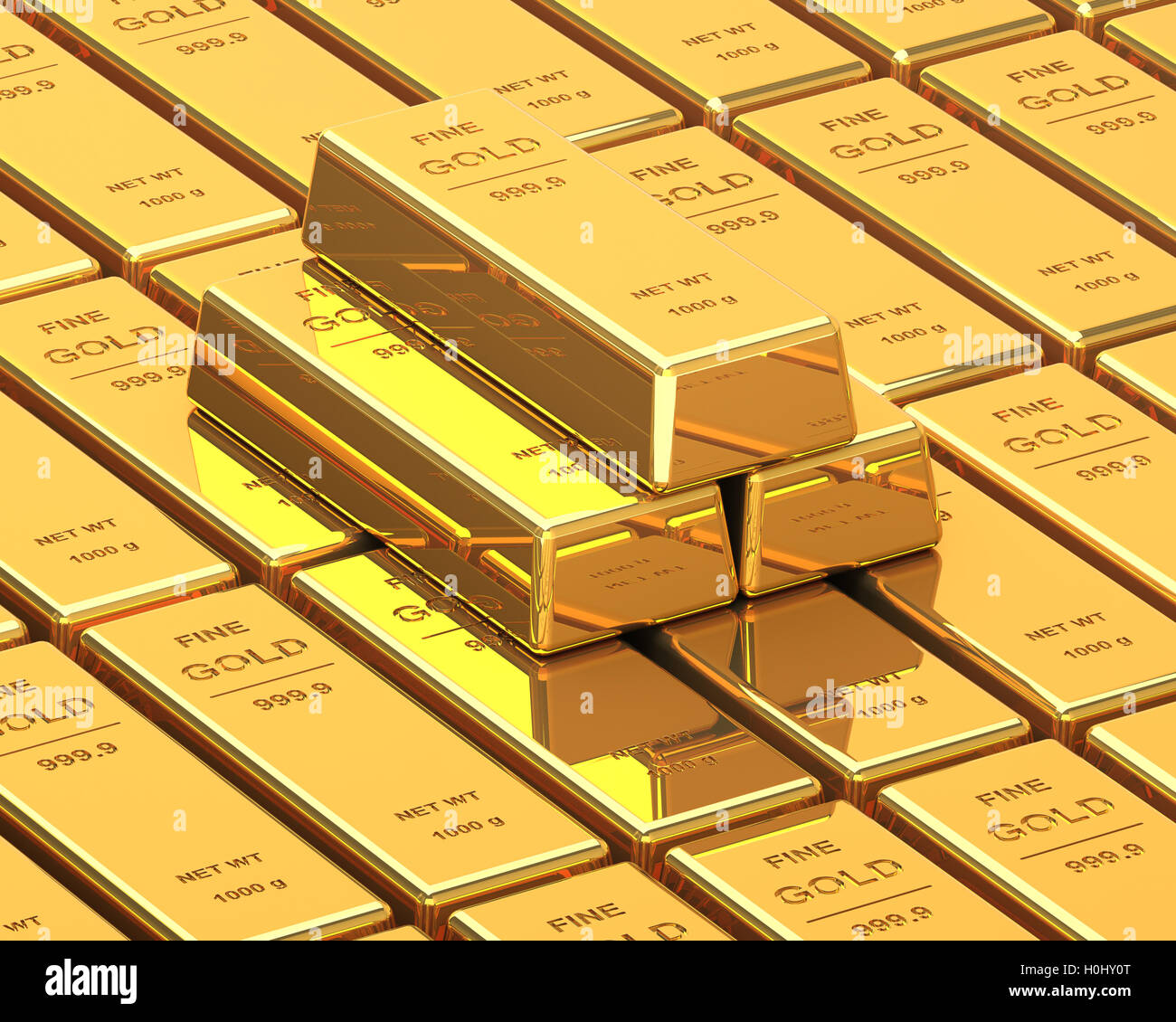 Big Set of Gold bars Stock Photo - Alamy