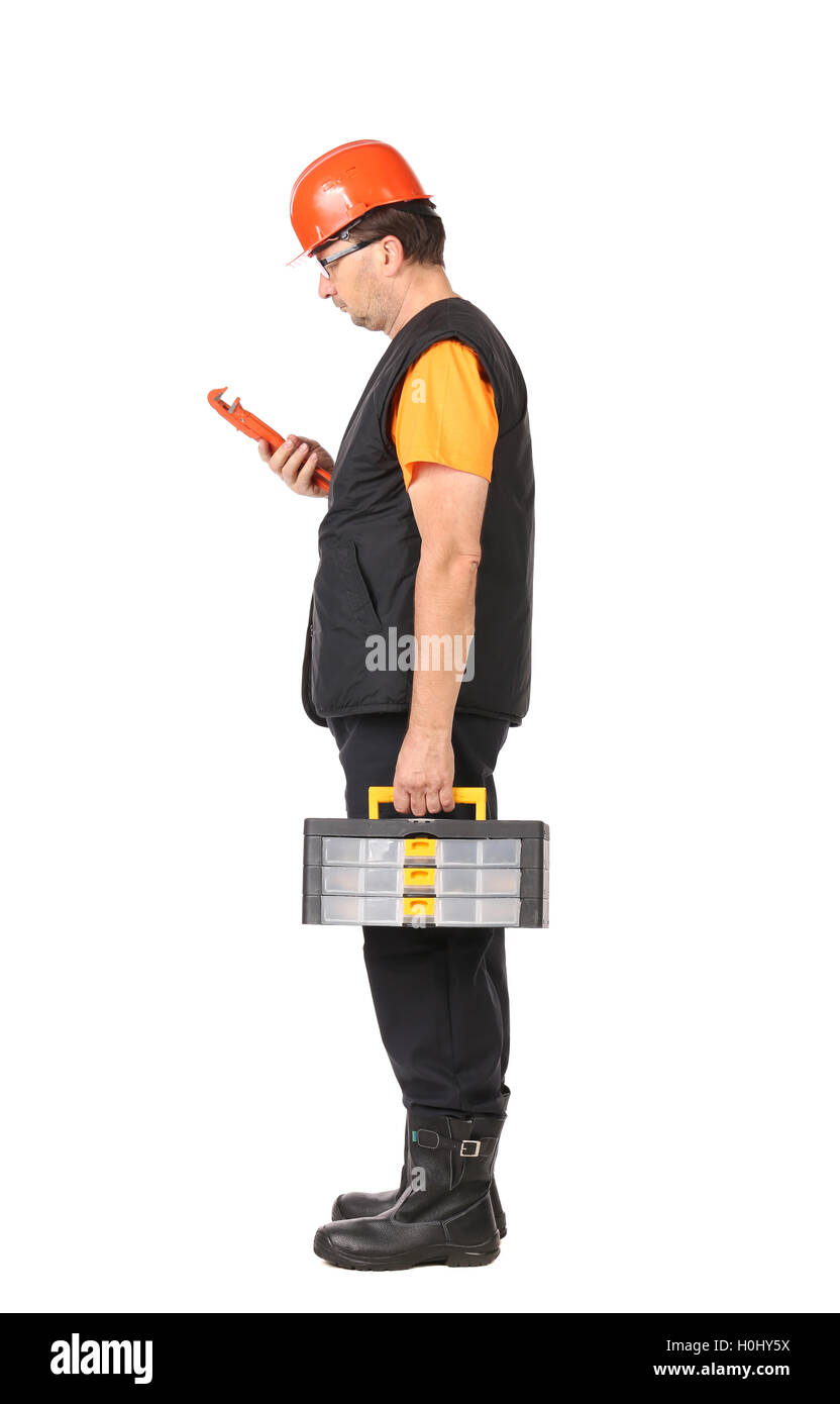 Black employee hard hat Cut Out Stock Images & Pictures - Alamy
