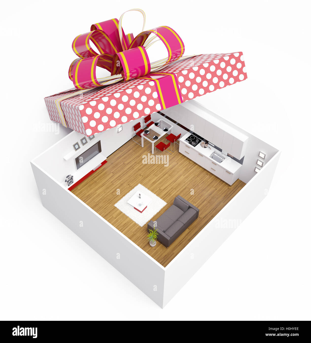 Kitchen in apartment design Cut Out Stock Images & Pictures - Alamy