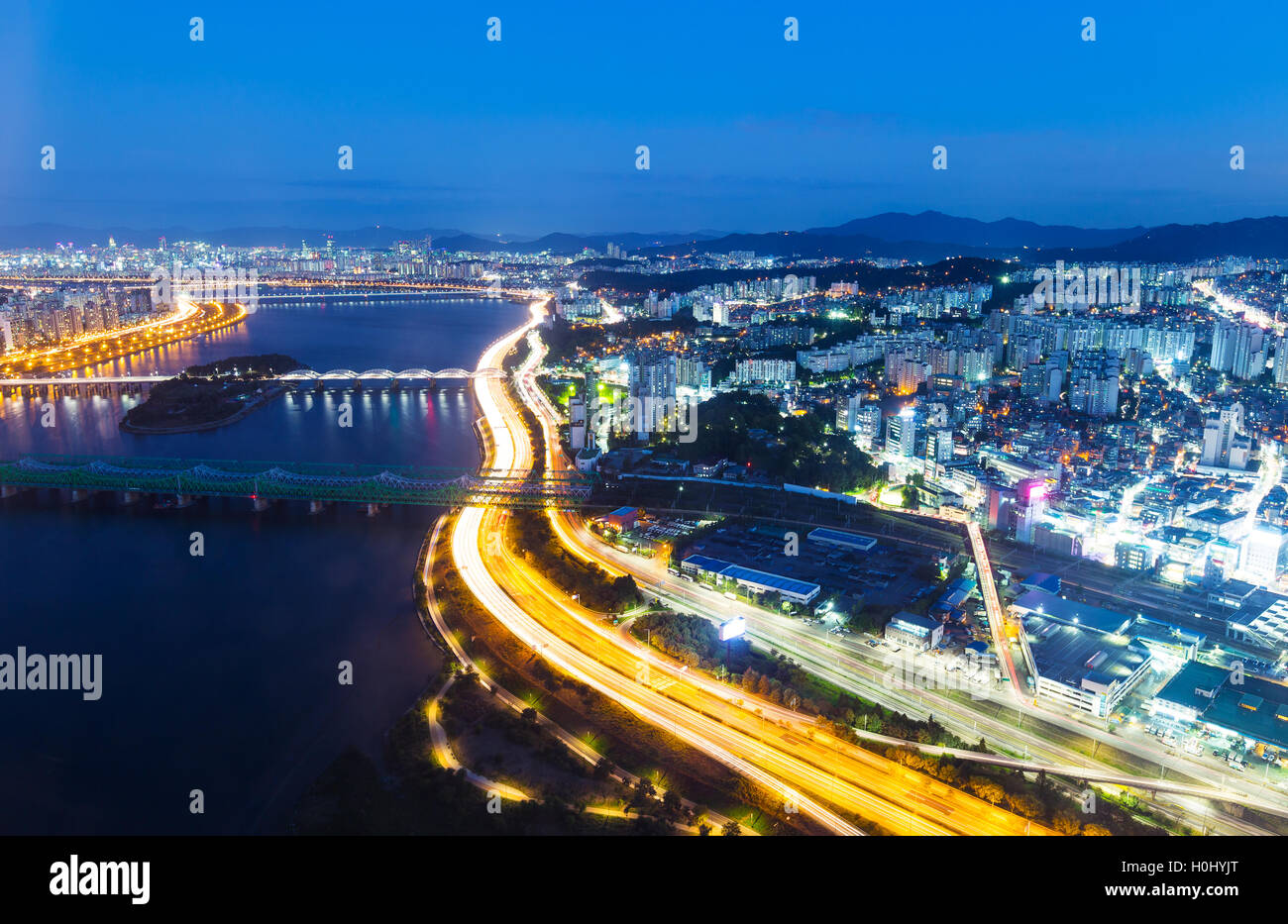 Seoul city night Stock Photo - Alamy
