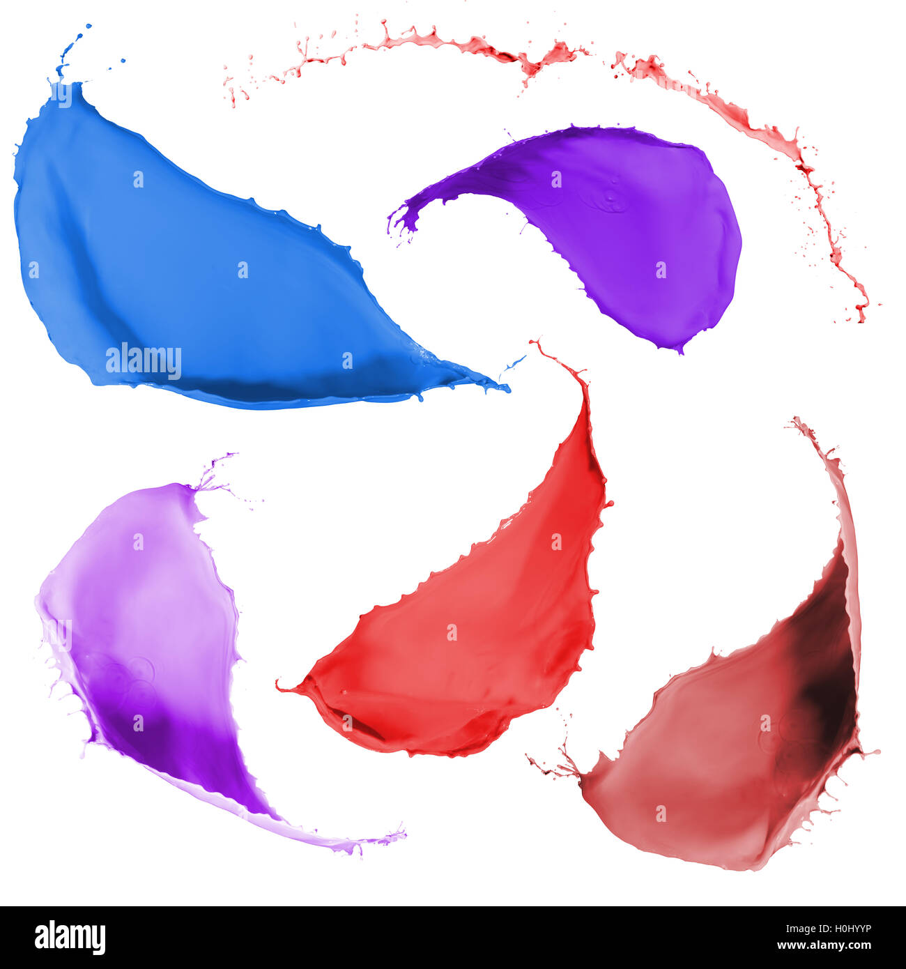 colored paint splashes Stock Photo - Alamy