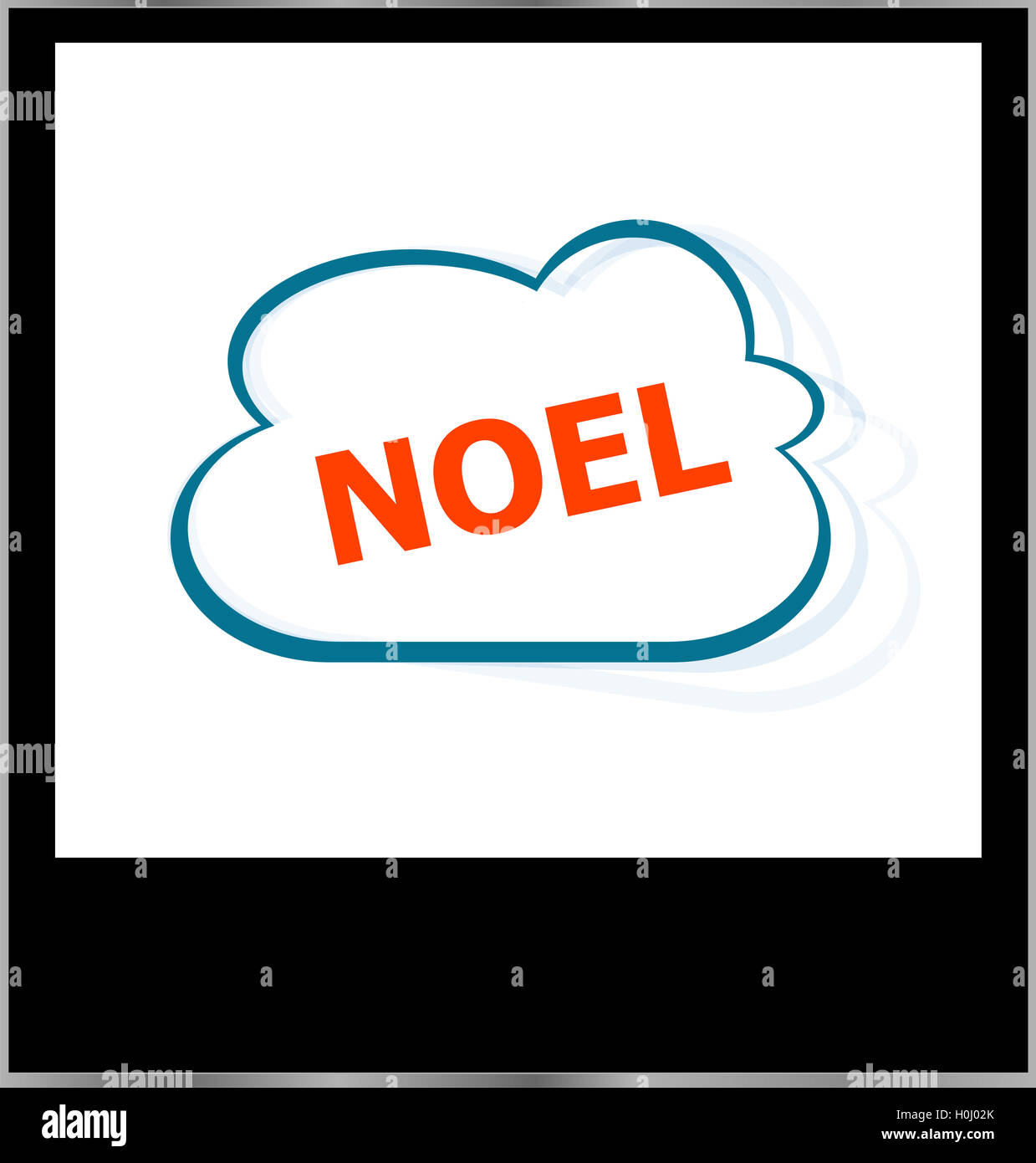 noel word on cloud, isolated photo frame Stock Photo - Alamy