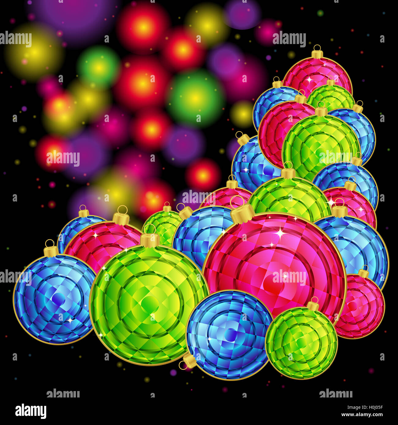 Vector Christmas Background with balls Stock Photo - Alamy