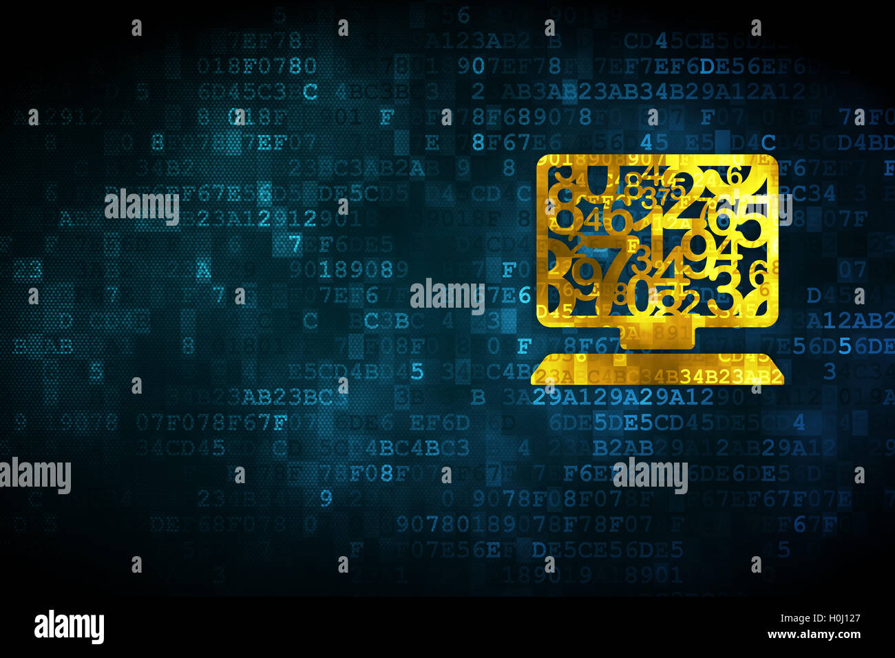 Education concept: Computer Pc on digital background Stock Photo - Alamy