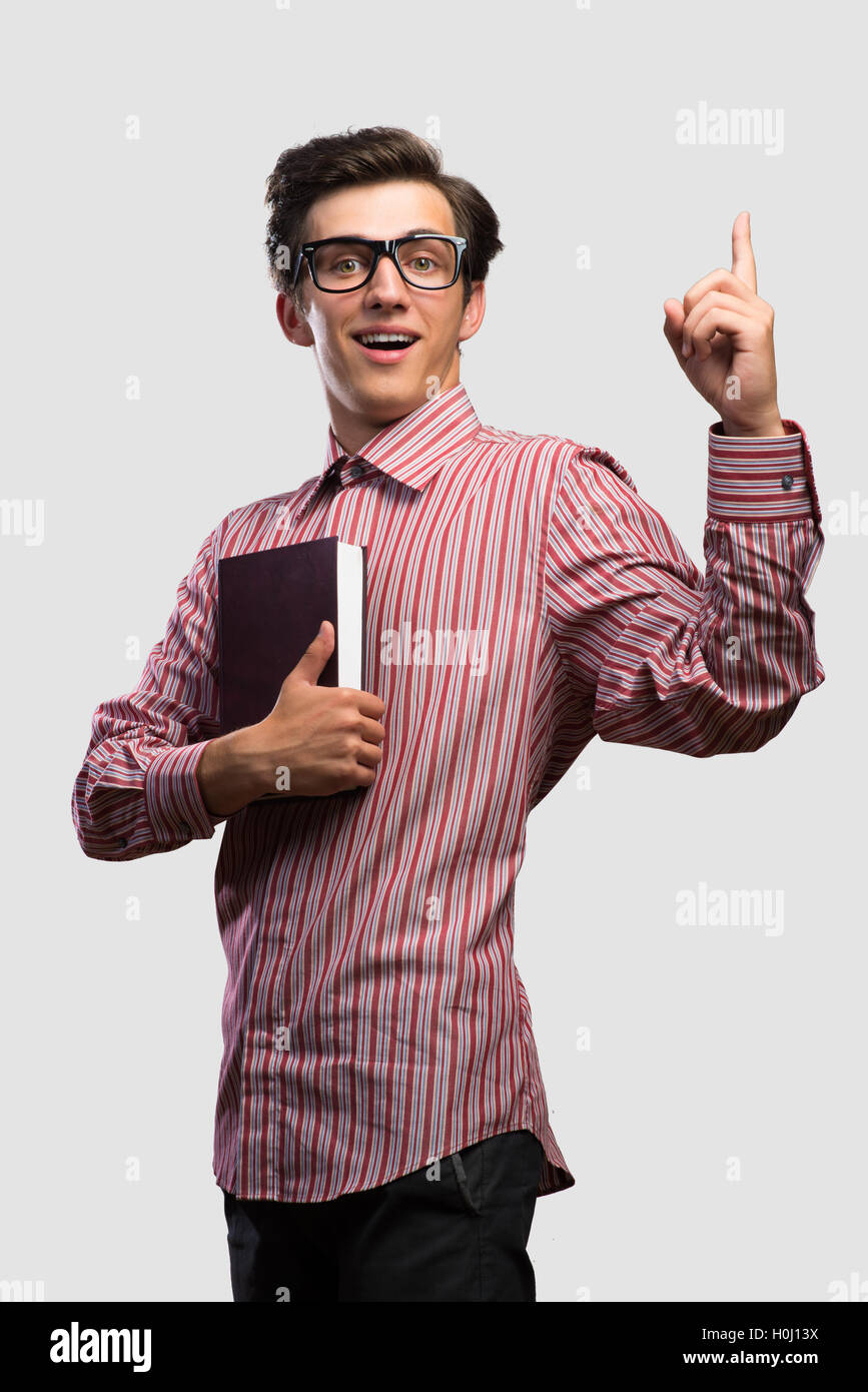man raised his index finger Stock Photo - Alamy