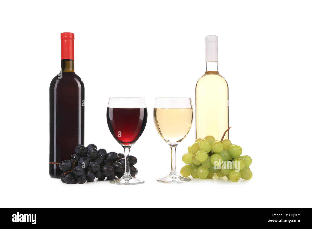 Composition of wine bottle and glass Stock Photo - Alamy