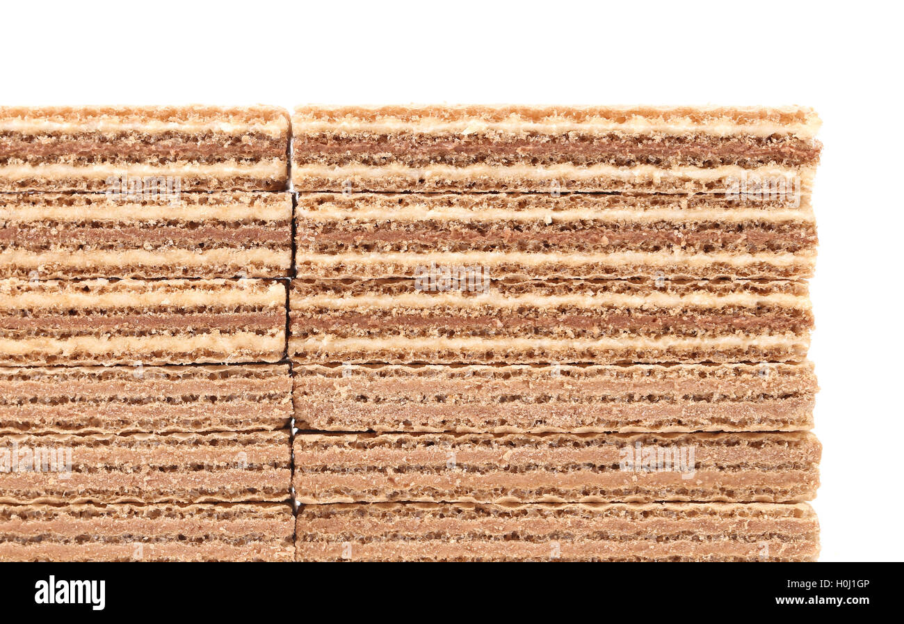 Close up of stack delicious wafer Stock Photo - Alamy