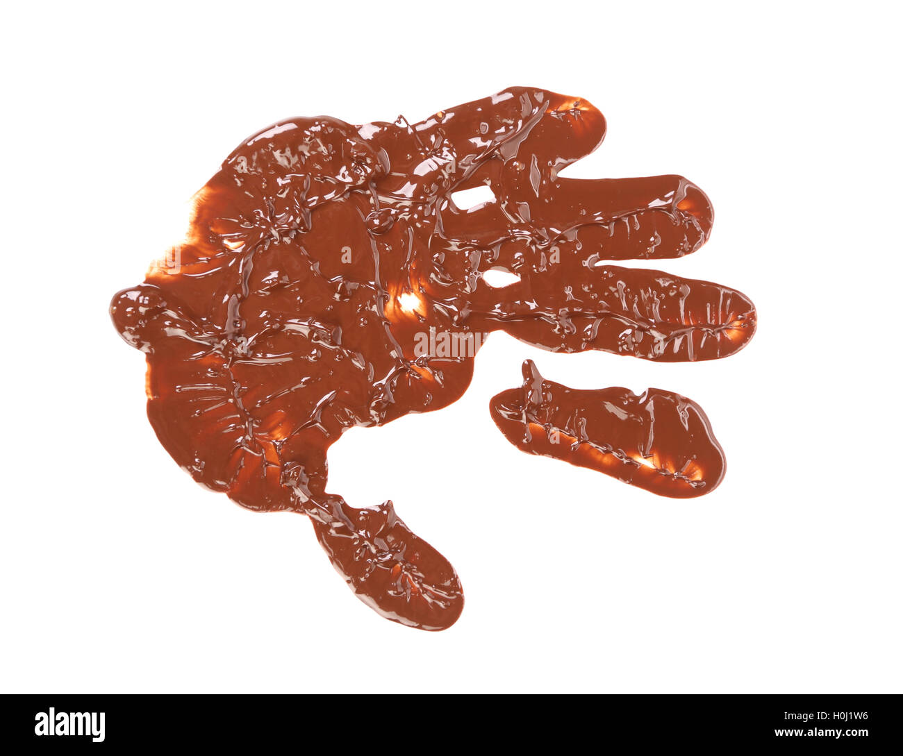 Chocolate hand print Stock Photo - Alamy